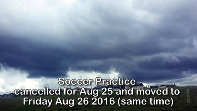 Soccer practice cancelled for Aug 25 | Panorama Hills Soccer | Calgary ...