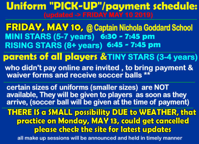 Uniform PICK-UP (#6) and Payment in PERSON MAY 10 | Panorama Hills ...